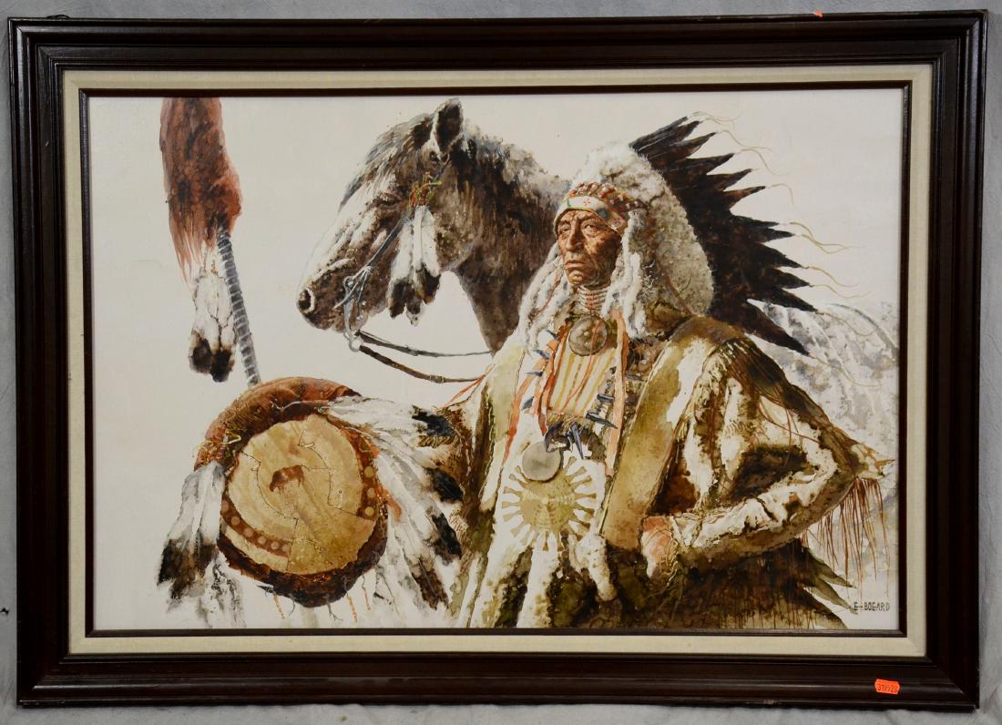 G. Bogard Painting Of Native American Chief
