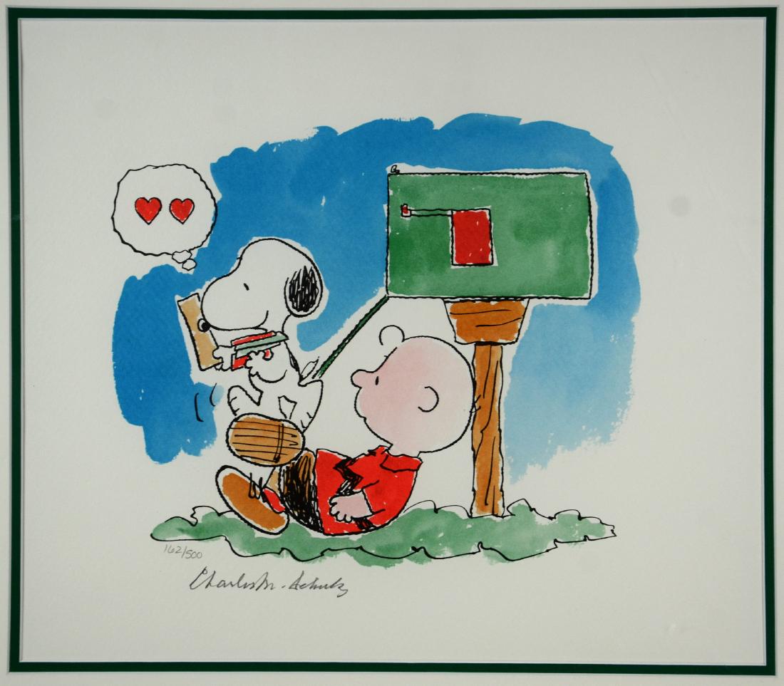 Charles M. Schulz Signed Peanuts Lithograph