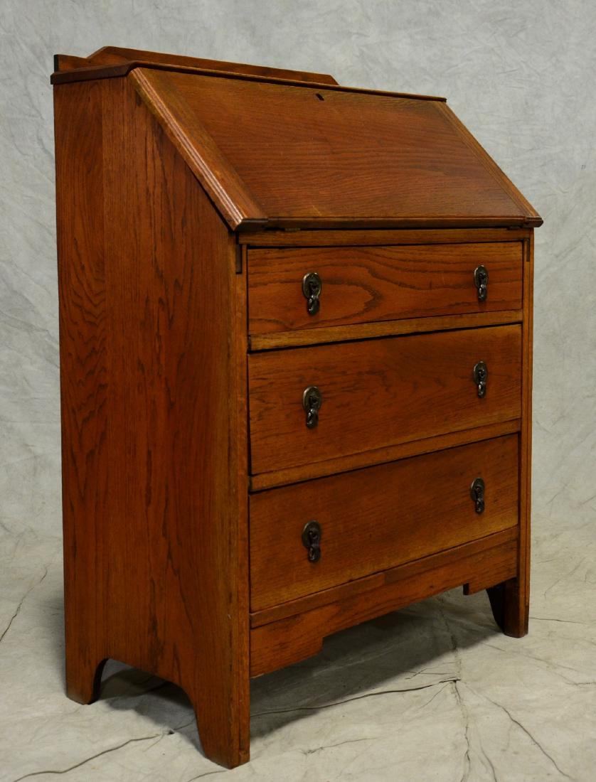 Oak Georgian style slant front desk