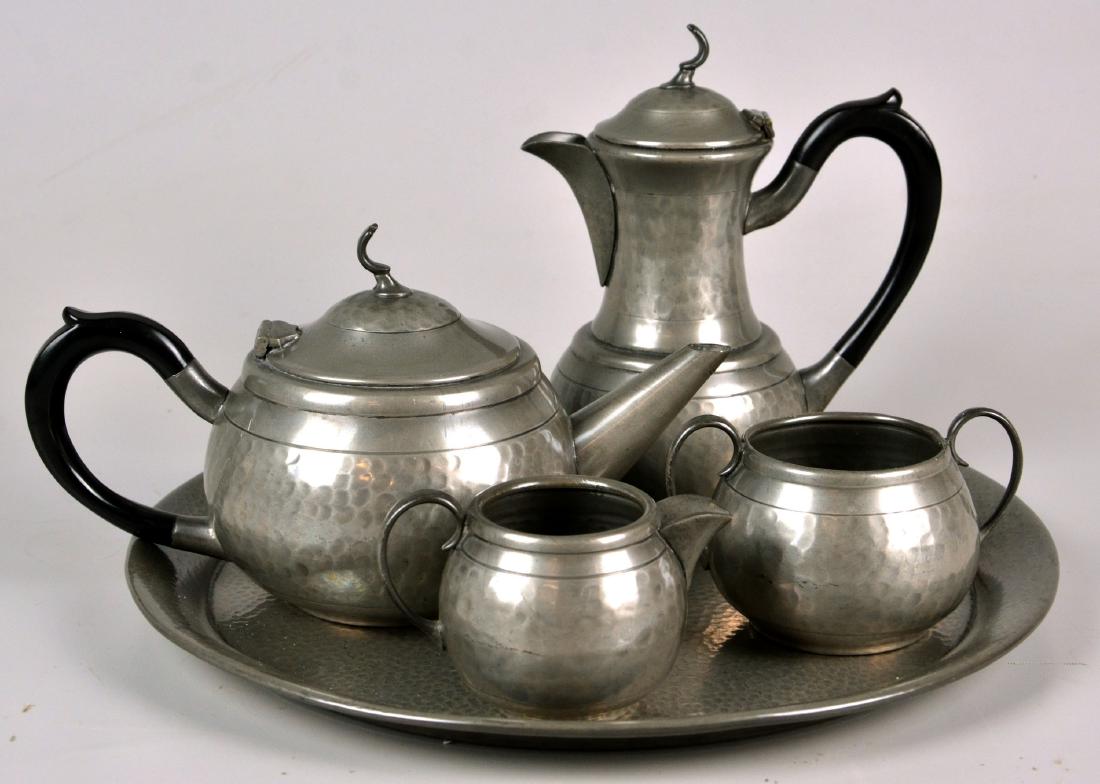 Cameo Pewter Coffee and Tea Set