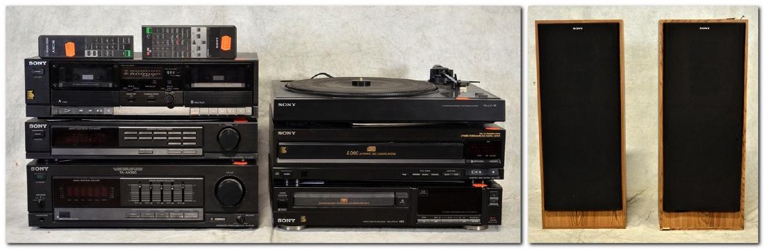 6 Component Sony Home Stereo System W/ 2 Speakers