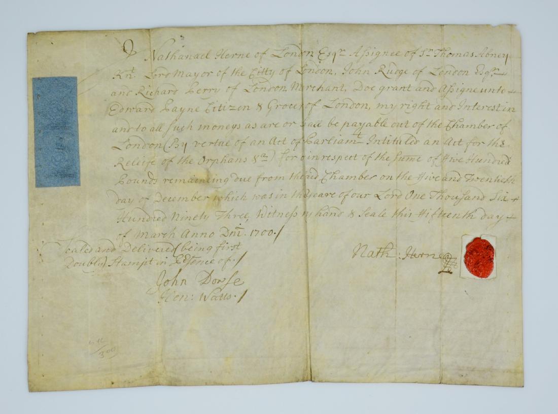 Parliamentary order dated 1700, orphan relief fund in