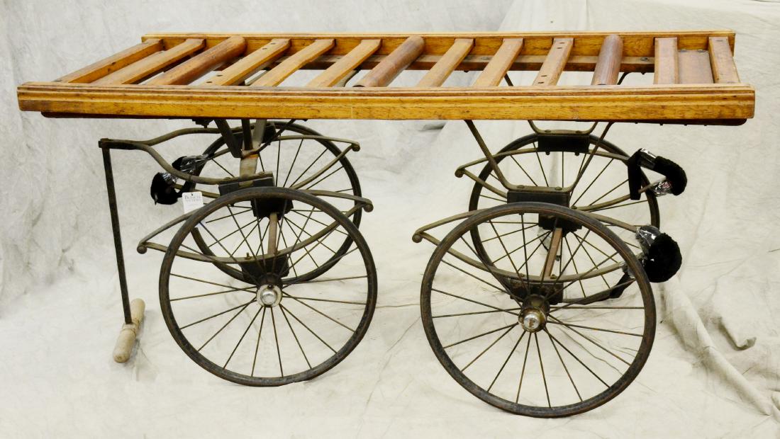 Oak hand drawn funeral caisson