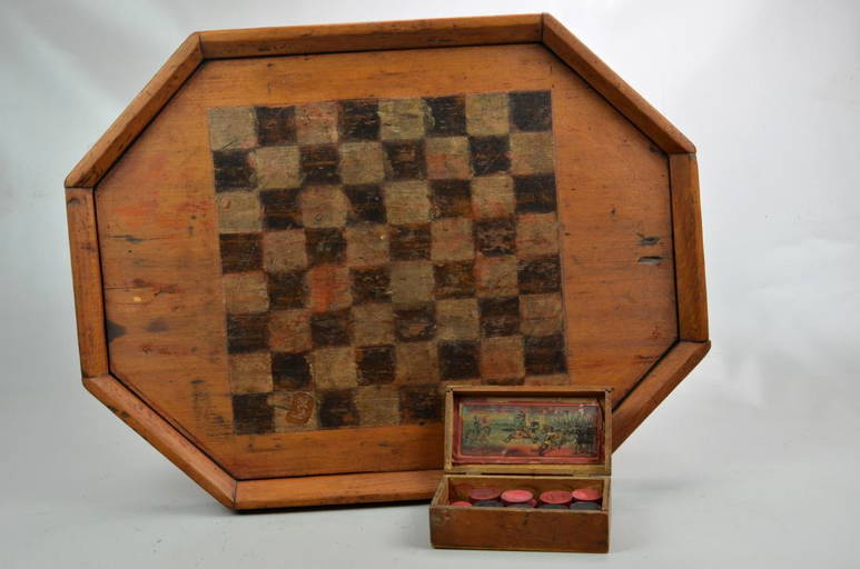 Hand Painted Checkers/chess Board