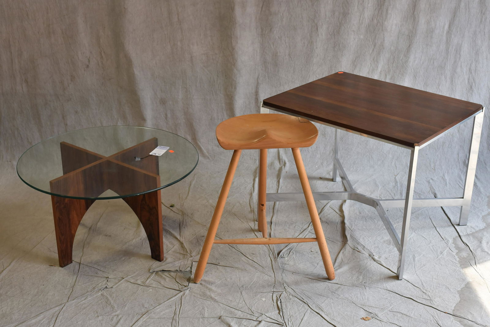(2) Modern Design Tables, Stool