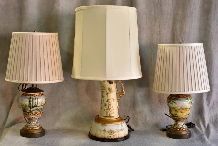 Porcelain Pitcher Table Lamp, Pair Pottery Lamps