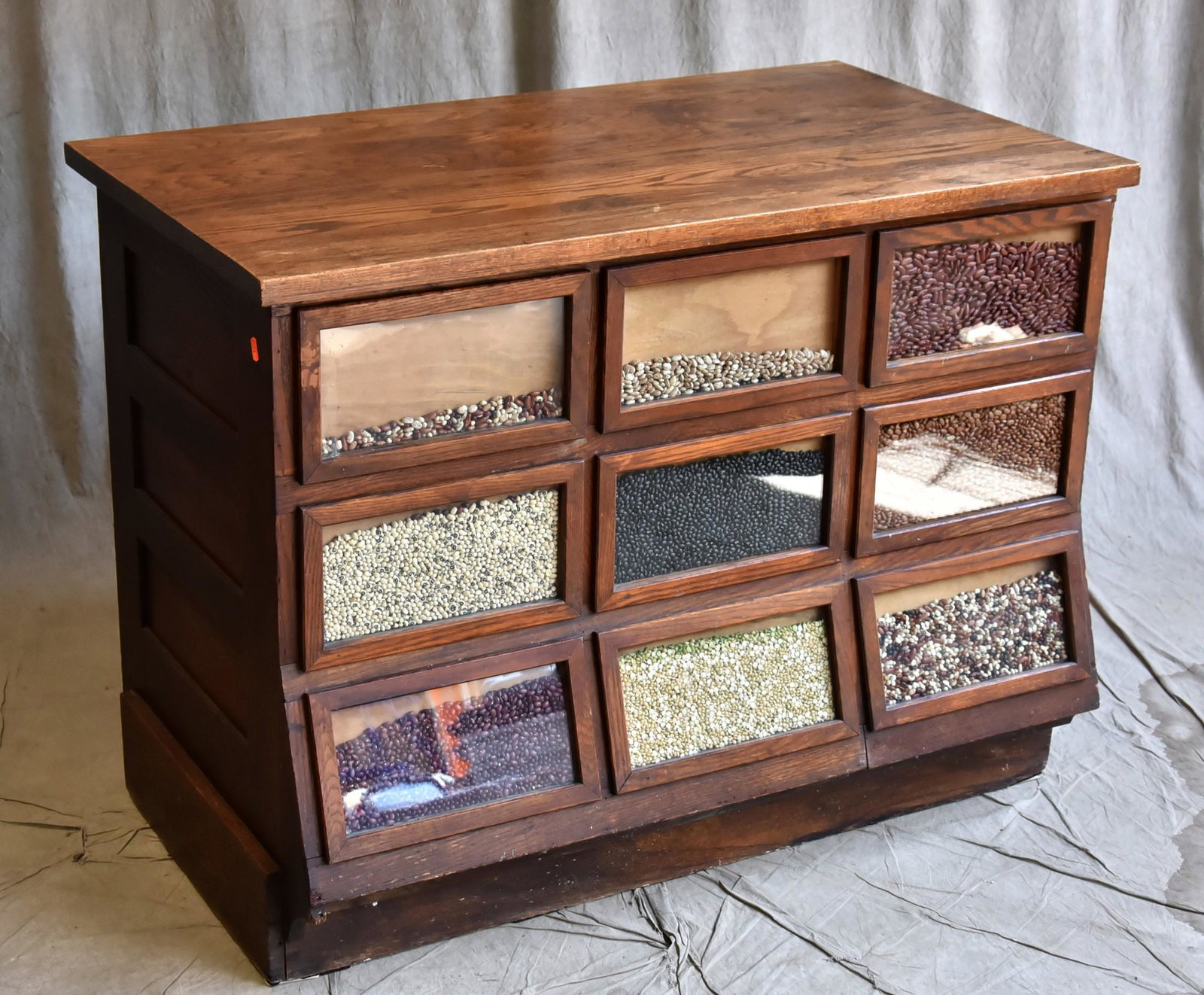 Oak Country Store Seed Bin With 9 Compartments
