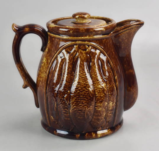 Rockingham Pottery Lidded Pitcher