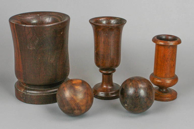 Lignum Vitae Mortar, Pestle Balls and Cups - Apr 20, 2021 | William ...