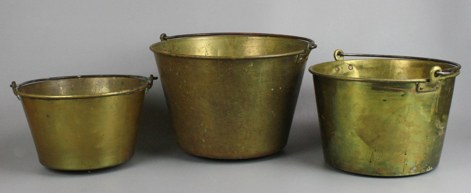 (3) Graduated Brass Buckets