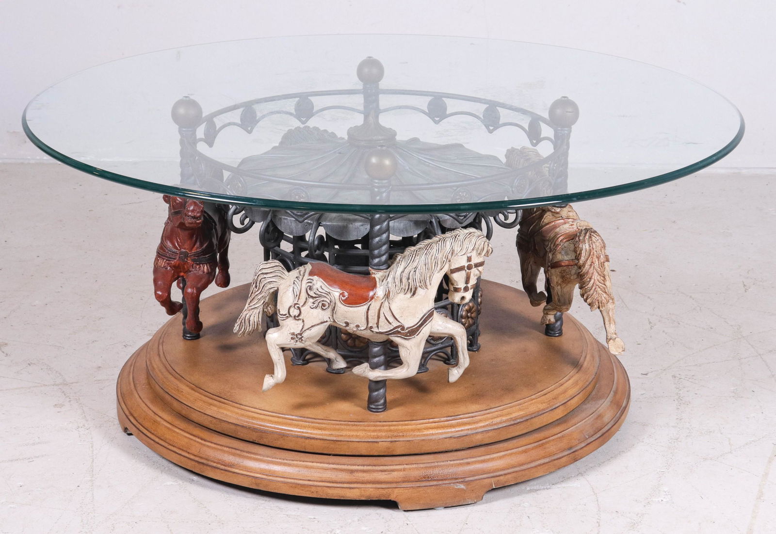 Glass Top Carousel Coffee Table