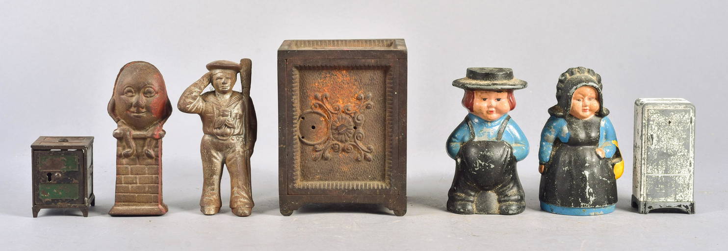 (7) Cast Iron And Metal Still Banks