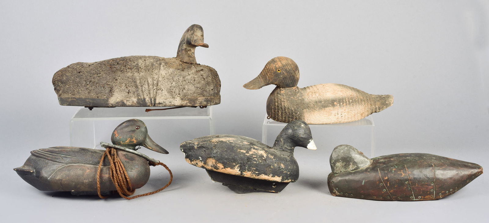 (5) Duck Decoys And Sink Box Decoy