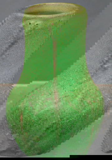 Van Briggle Bulbous Vase With Leaf And Bud Design