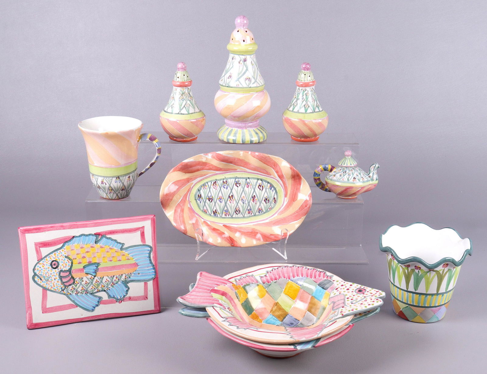 (10) Mackenzie Childs Table Items