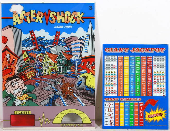 (2) Pinball Machine Back Box Art