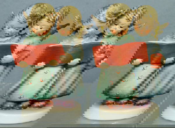 2 Hummel Figurines: (2 Angels Signing From Book) C
