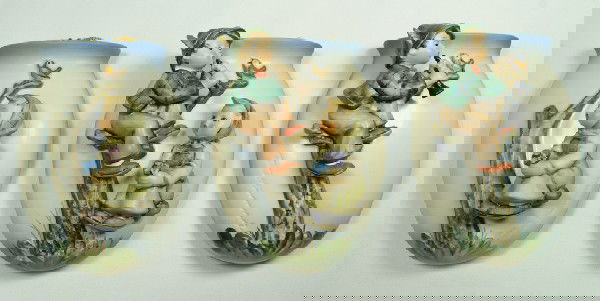 225: 3 Hummel wall vases: 360/A, 1958, 6" tall; 360/B,