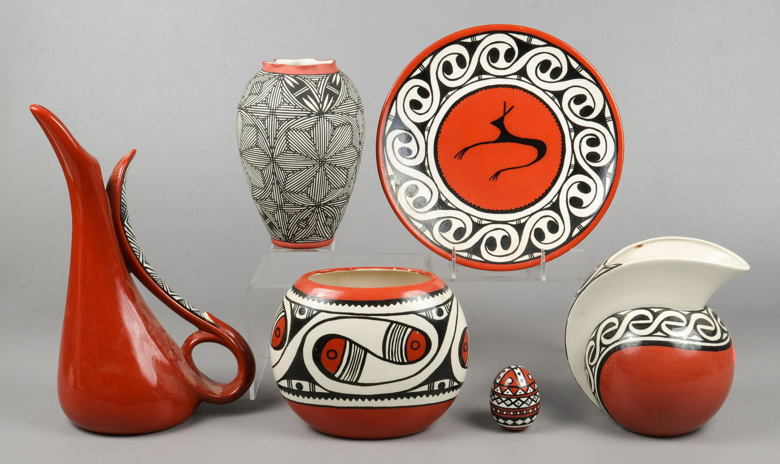 (6) Pcs Acoma Pottery And Style