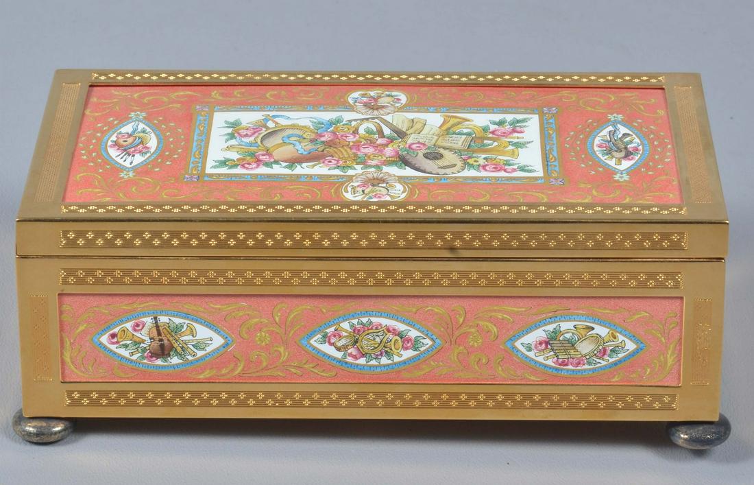 Enameled Halcyon Days Music Box