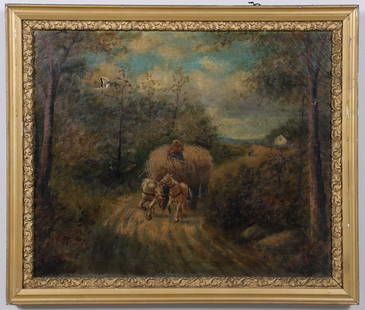 Jacob Bauer Painting "hay Wagon"