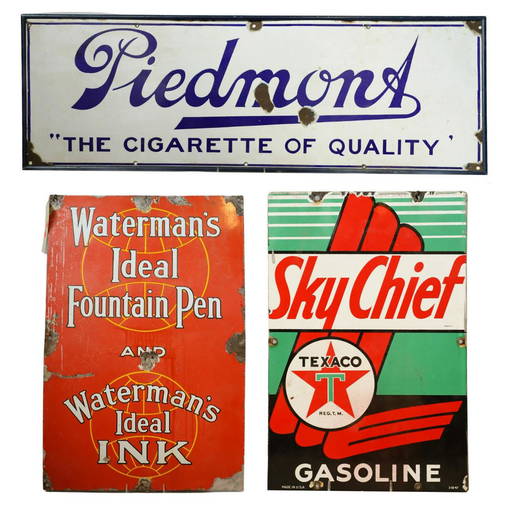 (3) Antique Porcelain Signs