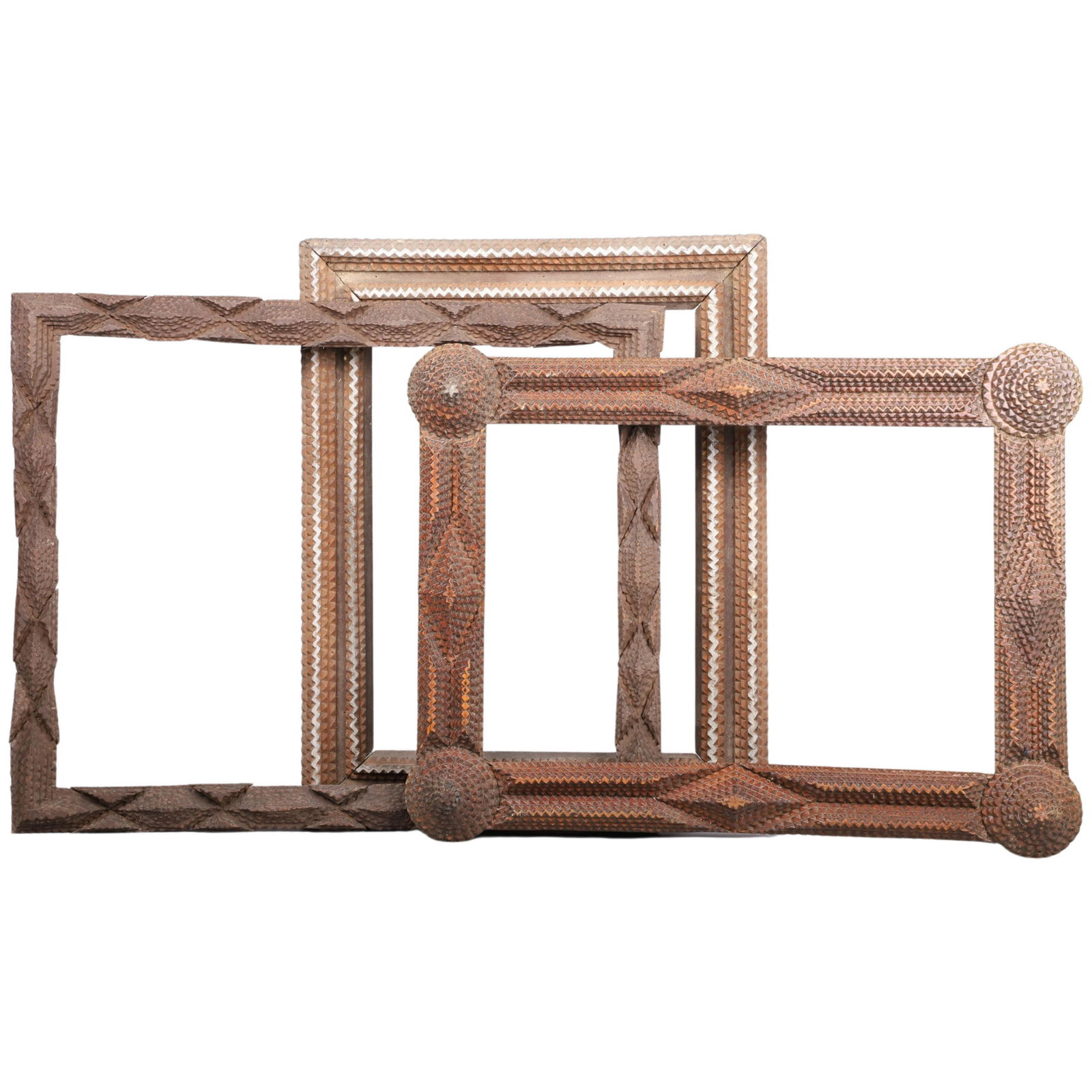 (3) Tramp Art Frames