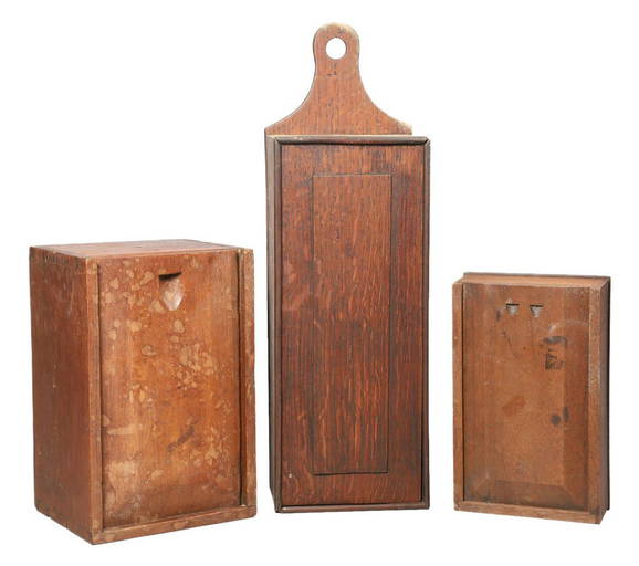 (3) 19th C Candle Boxes
