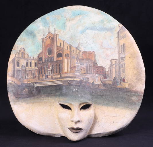 Angela Giordano Hand Painted Papier Mache Mask