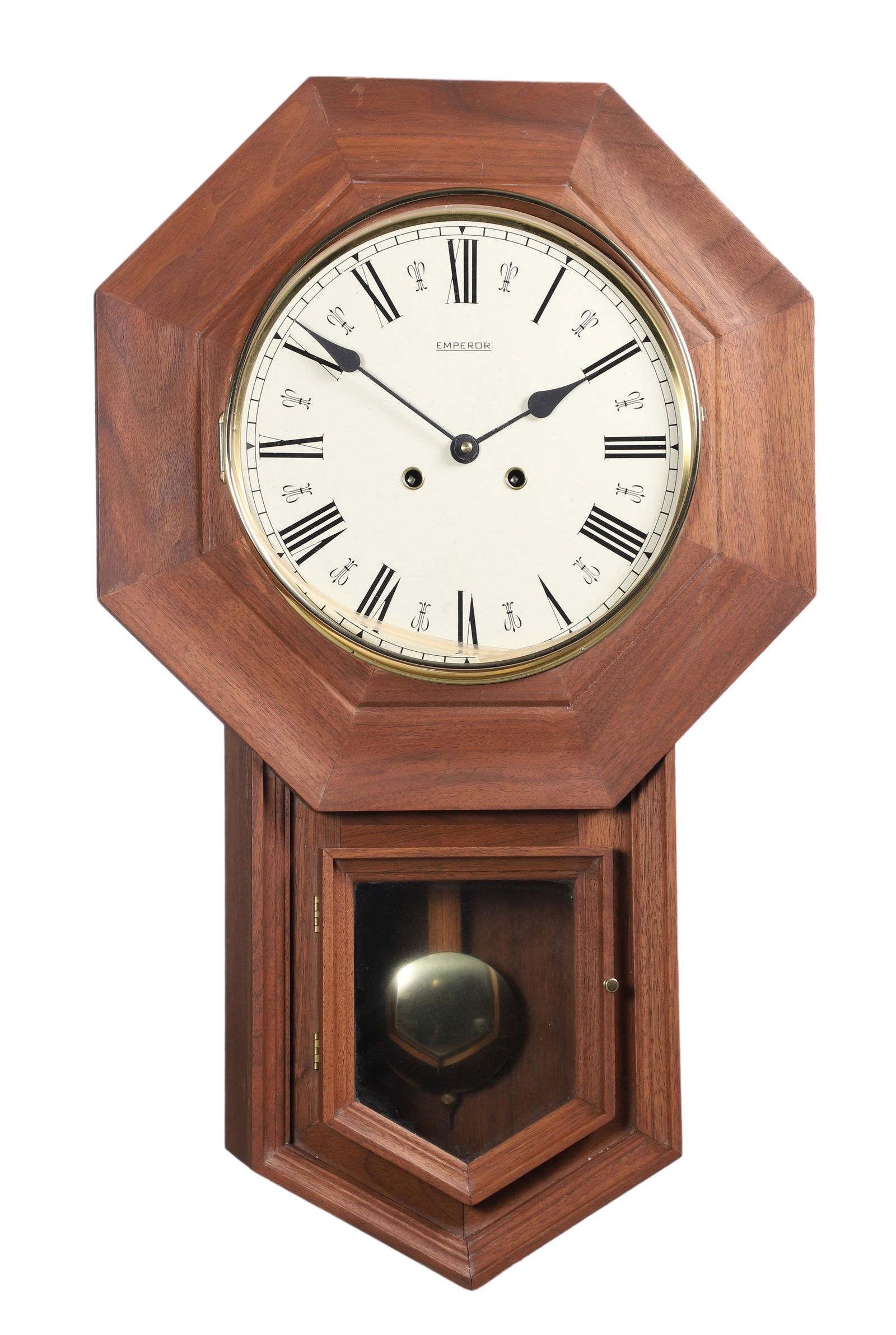 Emperor Short Drop Schoolhouse Wall Clock