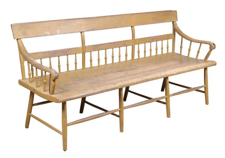 Painted Half Spindle 8 Legged Bench