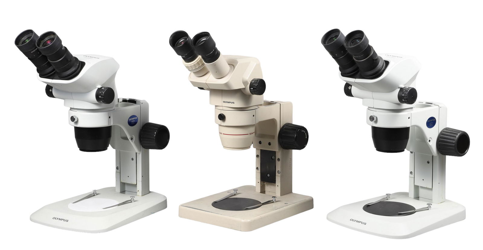 (3) Olympus Stereo Microscopes
