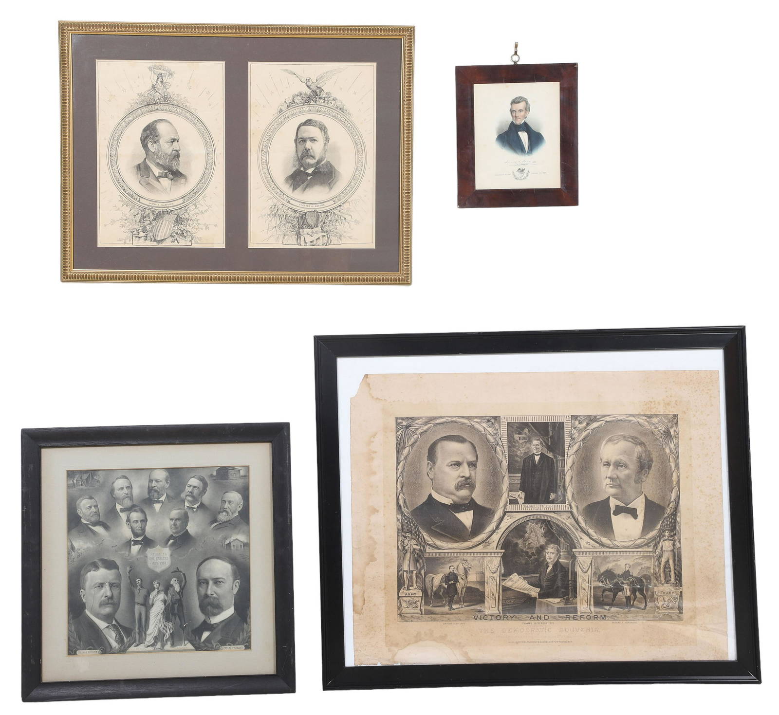 (4) Framed Political Posters And Print Auction