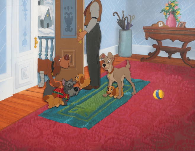 Lady And The Tramp Production Cel Setup