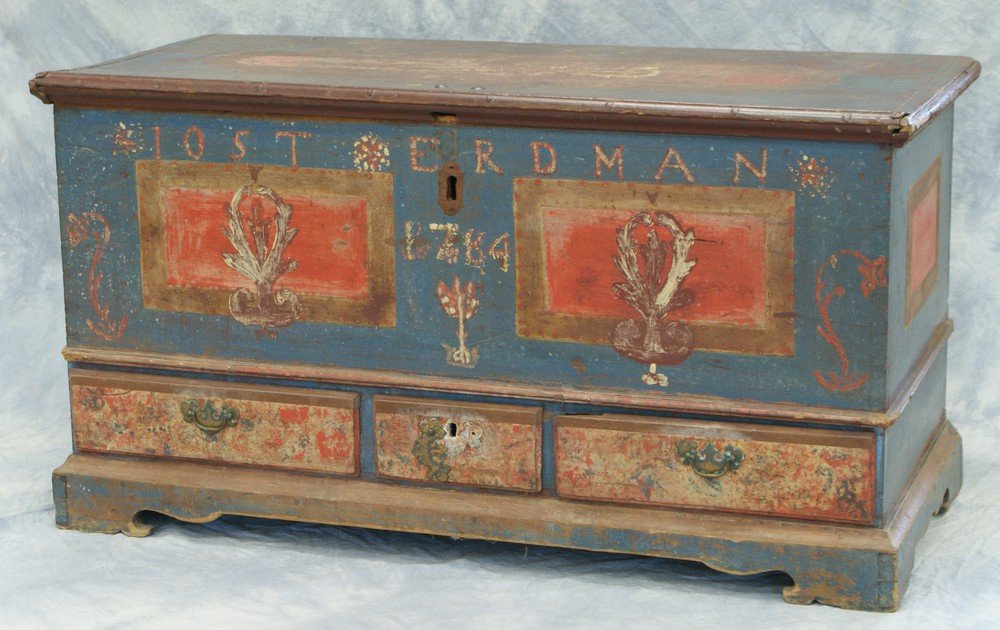 Lancaster County 3 Drawer Dower Chest With Origin