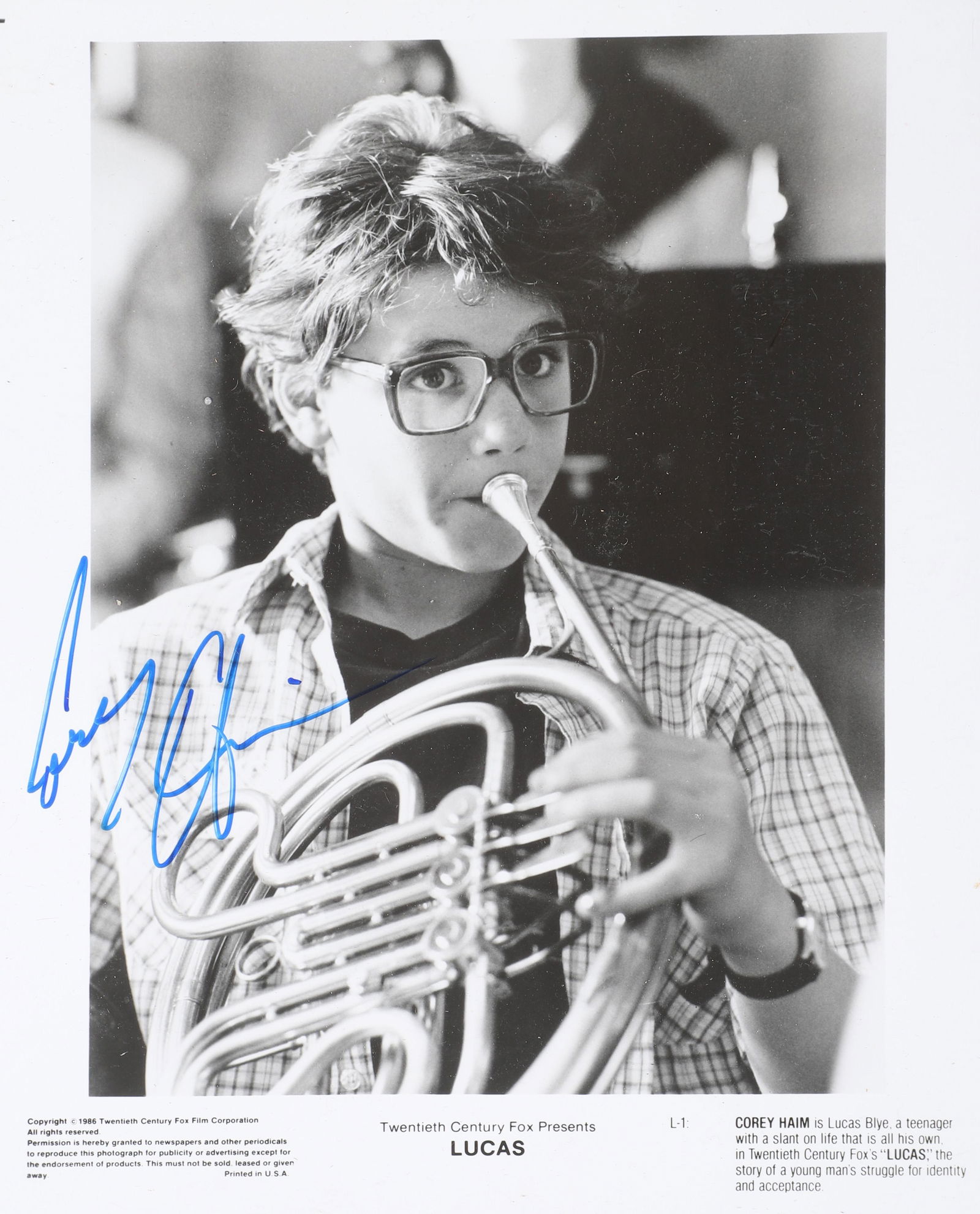 Corey Haim Signed 8x10 "lucas" Photo Auction