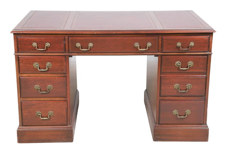 Maddox Tables Mahogany Leather Top Executive Desk