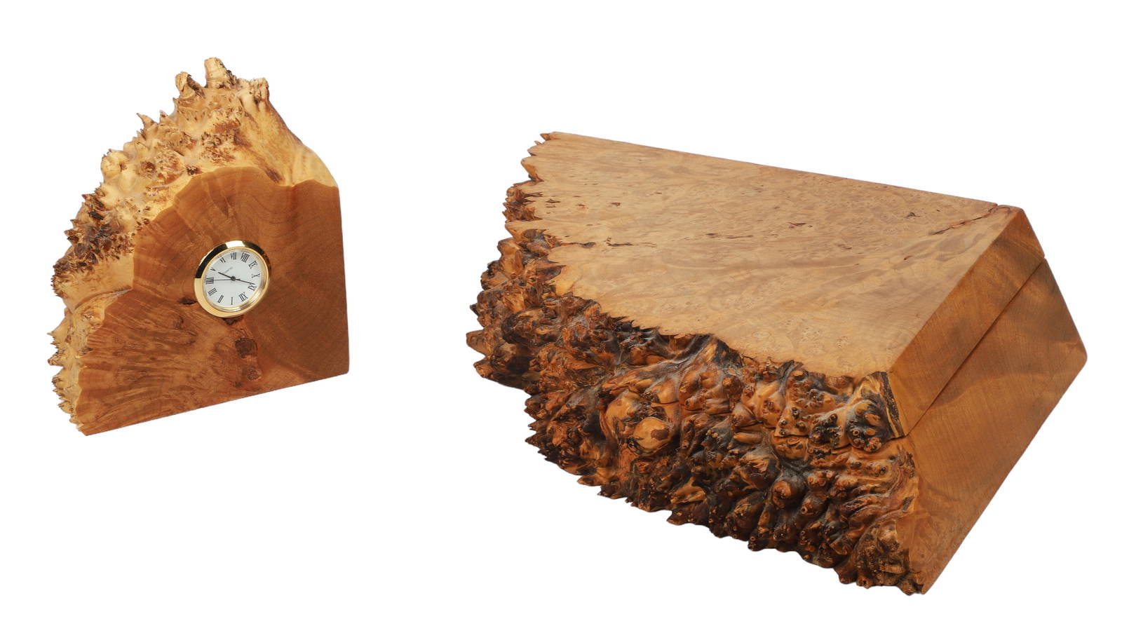 (2) Pcs Michael Elkan Studio Burl Wood Auction