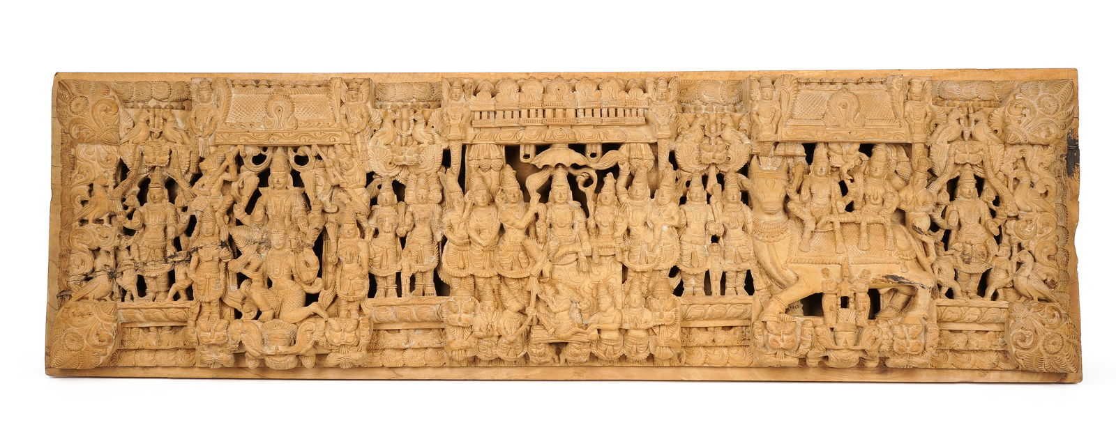 Southeast Asian Carved Wood Panel Auction