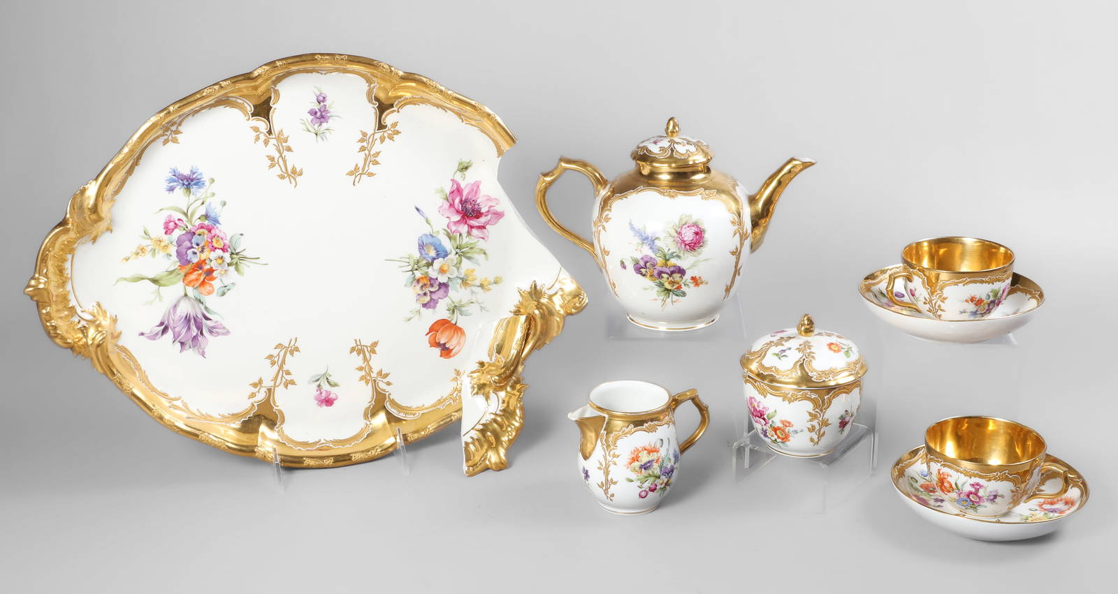 (8) Pc 19th C Kpm Tea Set Auction