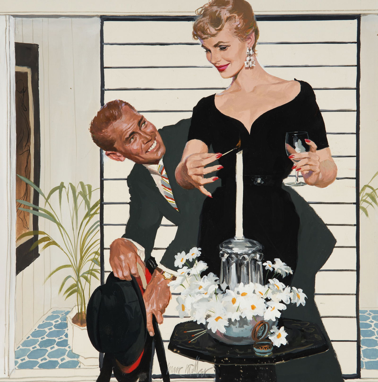 Mark Miller Romance Story Illustration Auction