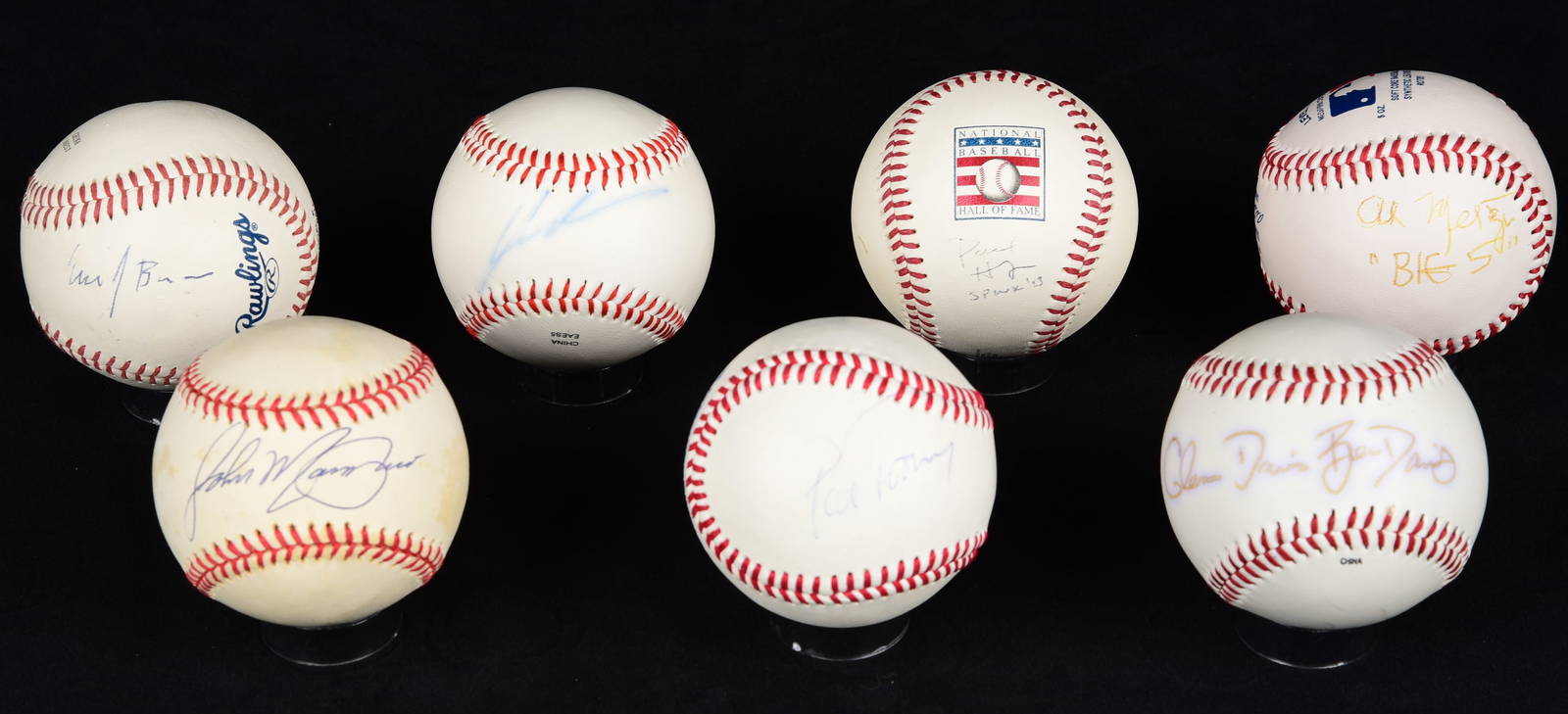 (7) Signed Baseballs Of Local Interest Auction
