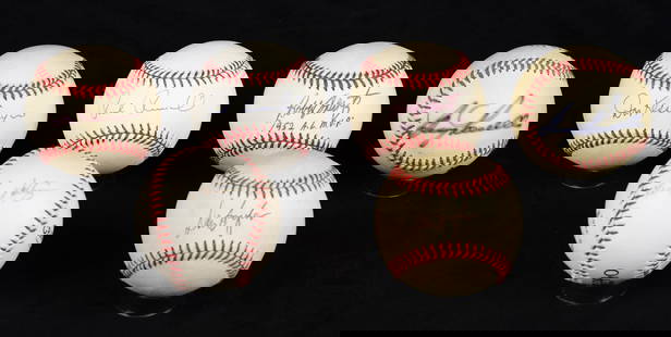 (6) 60's 70s Signed Baseballs