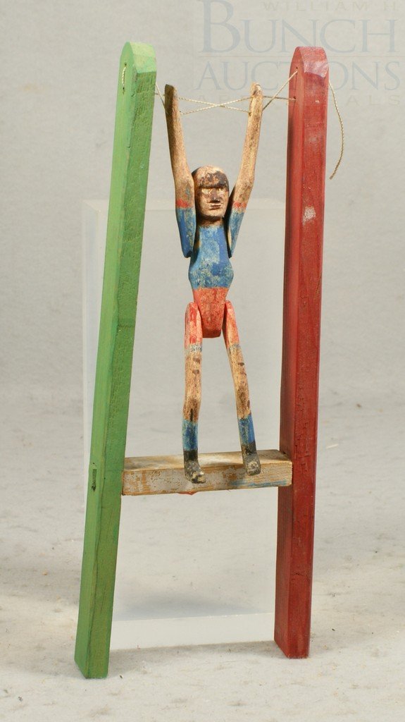 7155: Wooden Acrobat Flip Hand Toy, 10-1/2", in working