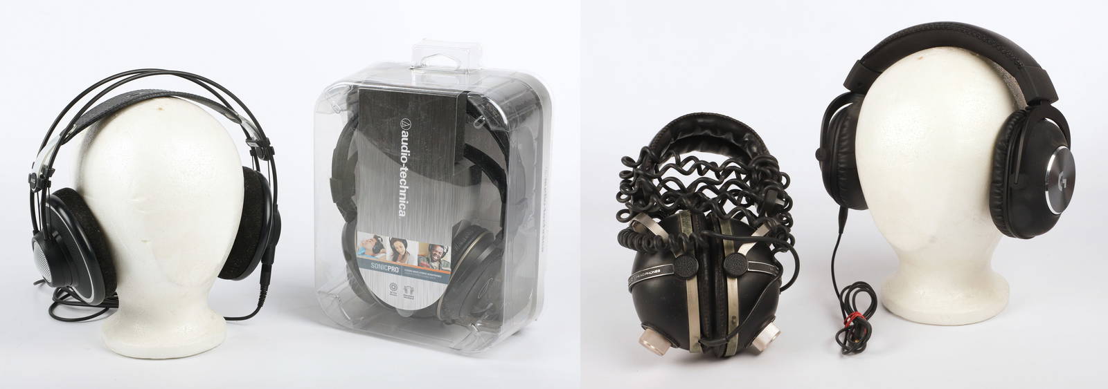 4 Sets Of Headphones-1 Audio Technica Sonic Pro New In Box-new, 1-c1 ...