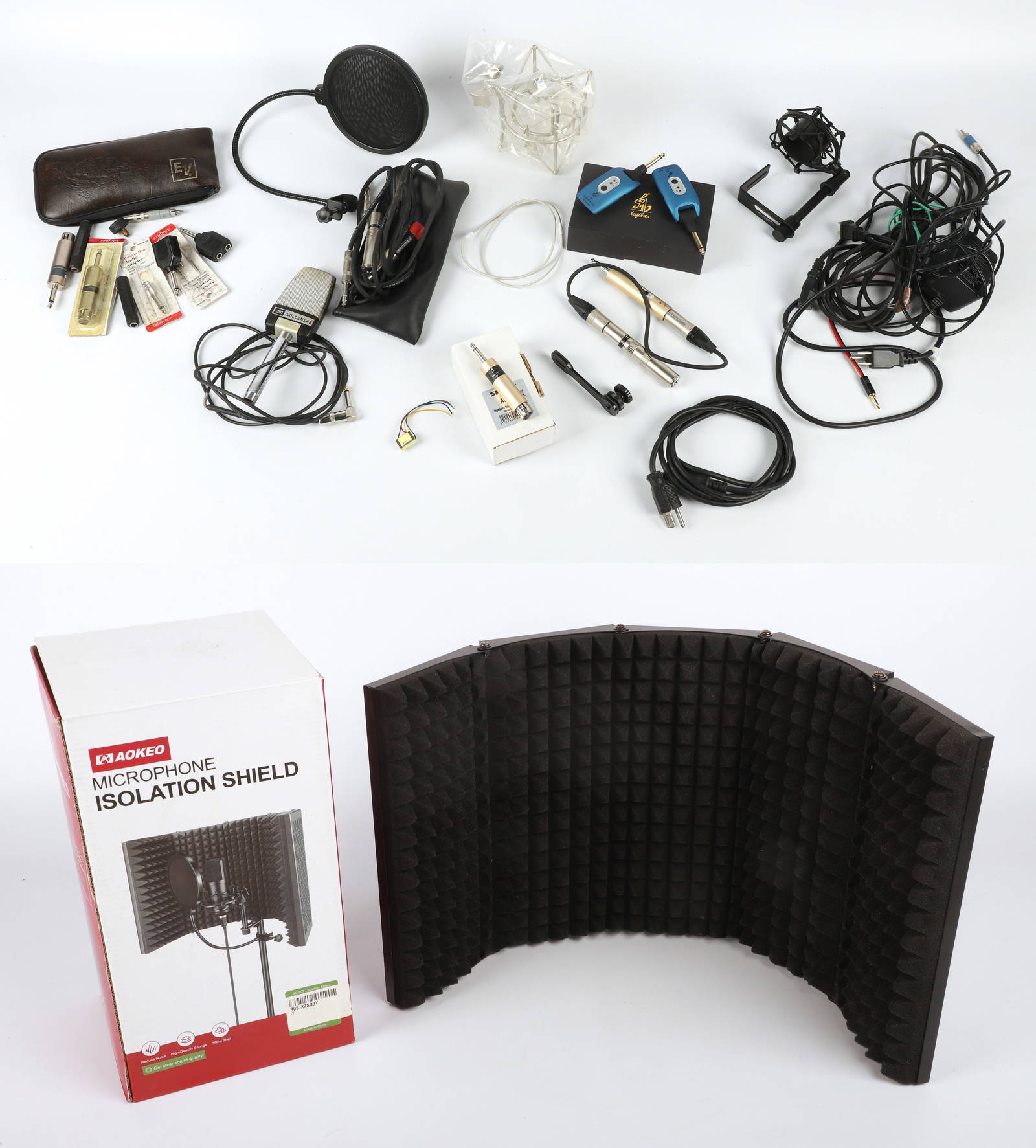Large Group Of Microphones, Cables, And Shields 2 Boxes Inc Aokeo ...