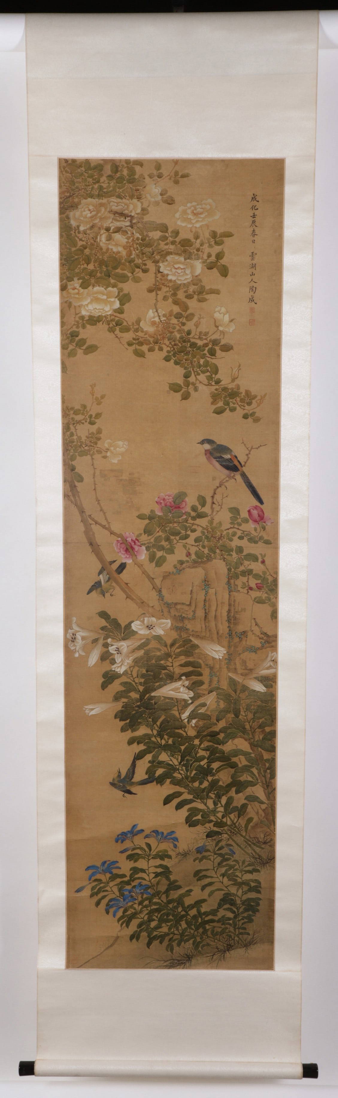 Chinese Scroll, Birds & Flowers Auction
