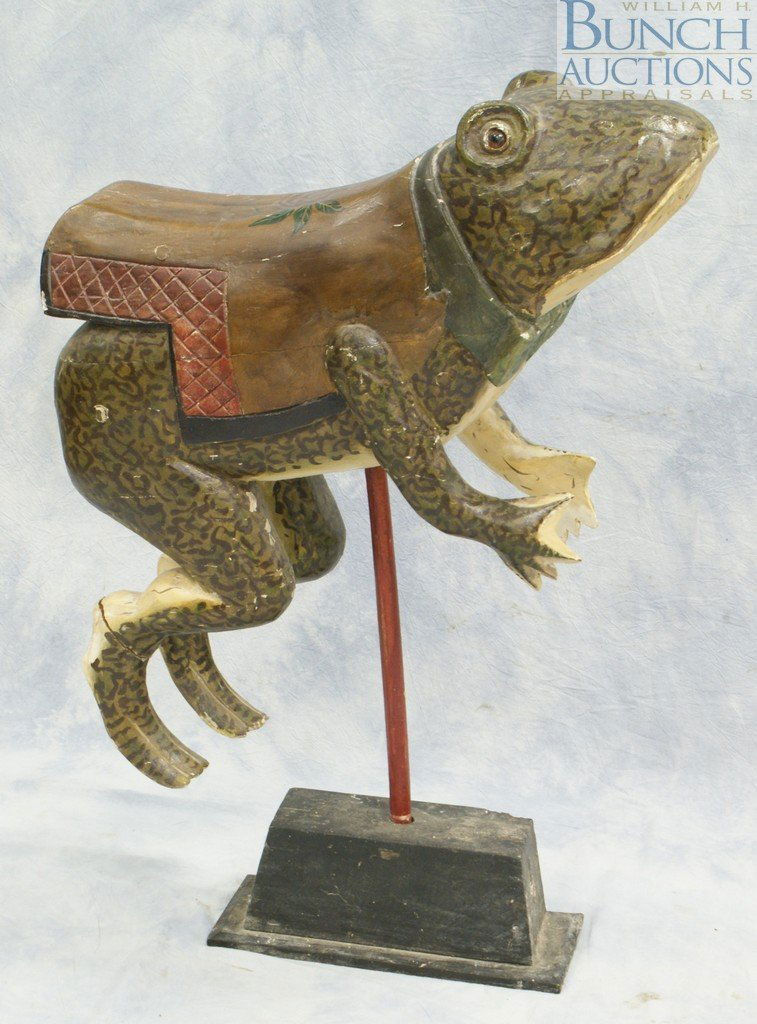 10279A: Carved & painted wood carousel frog