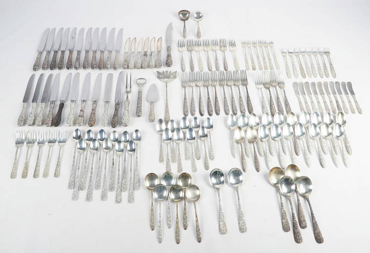 (134) Sterling Repousse Flatware Service