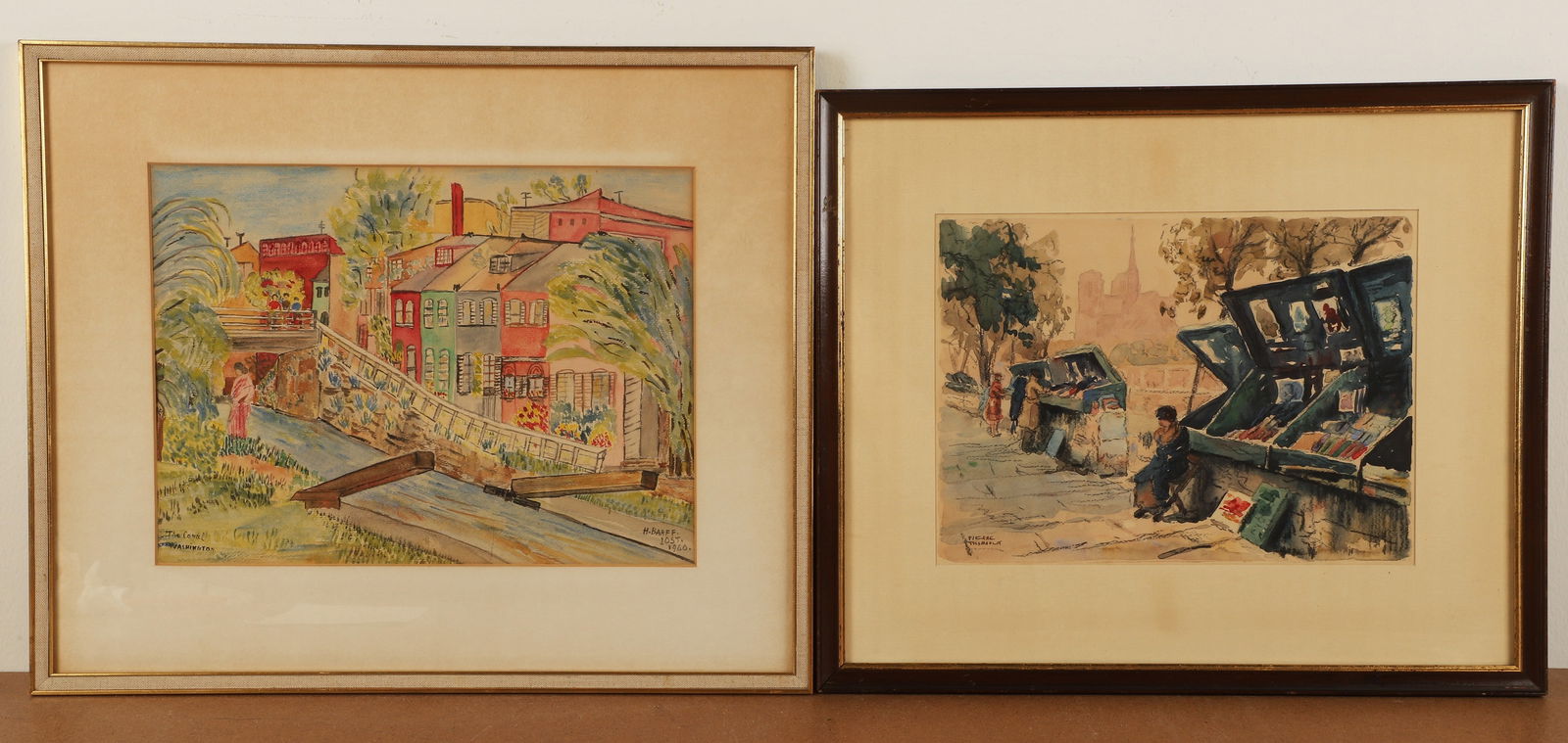 Helen Barff & Pierre Thibault (2) Watercolors Auction